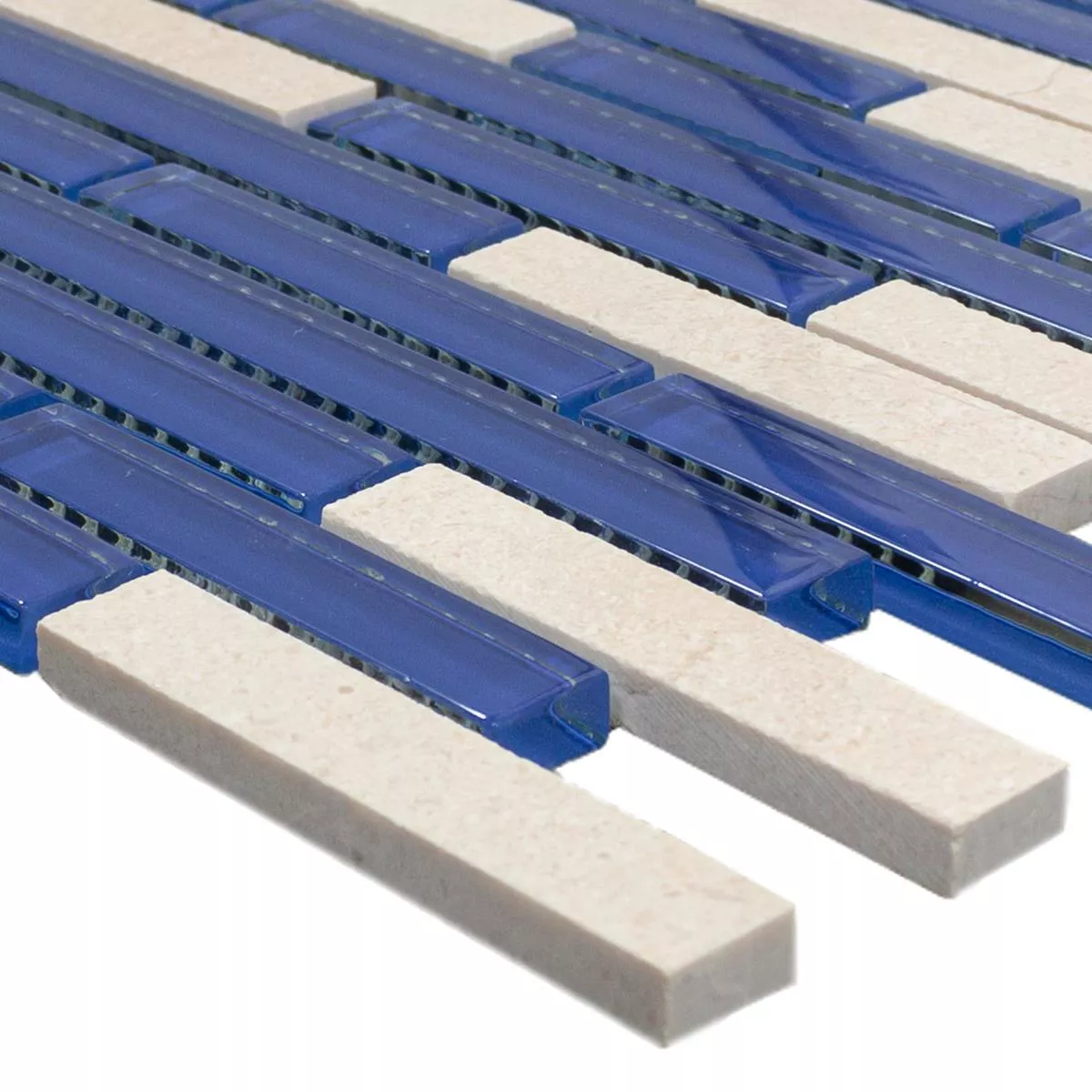 Sample Natural Stone Glass Mosaic Tiles Paloma Blue Beige