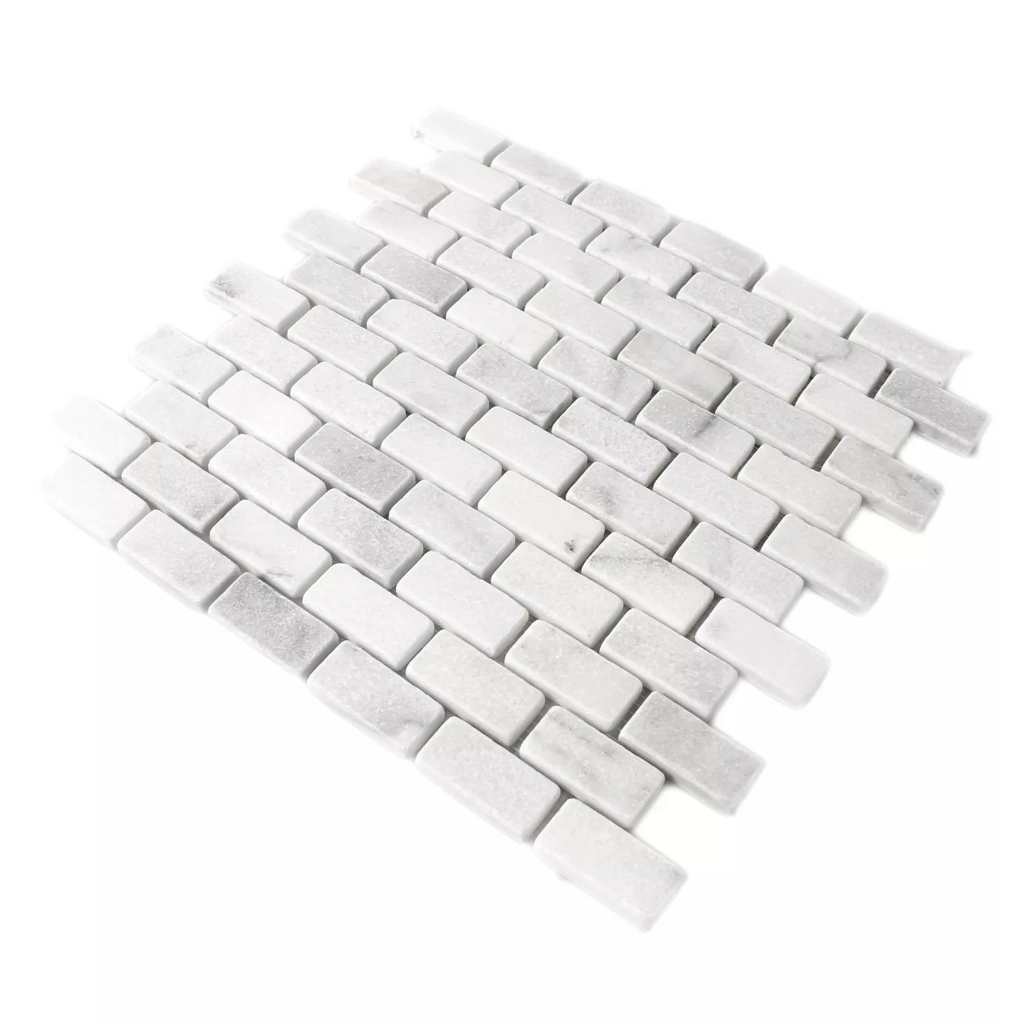 Marble Natural Stone Mosaic Brick Treviso White