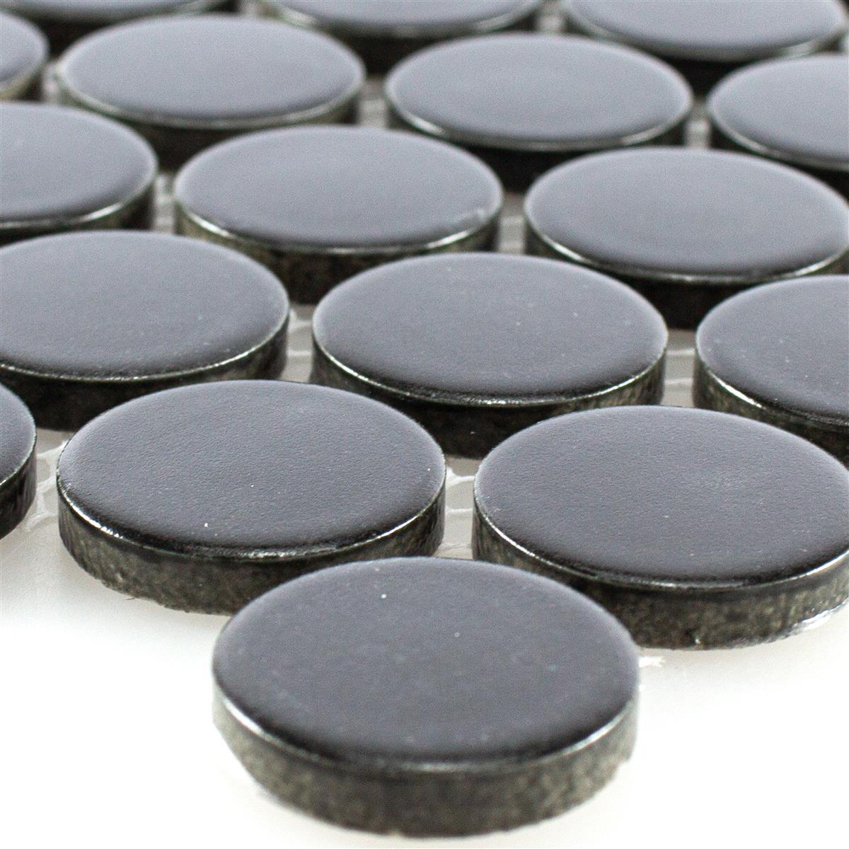 Ceramic mosaic button tiles