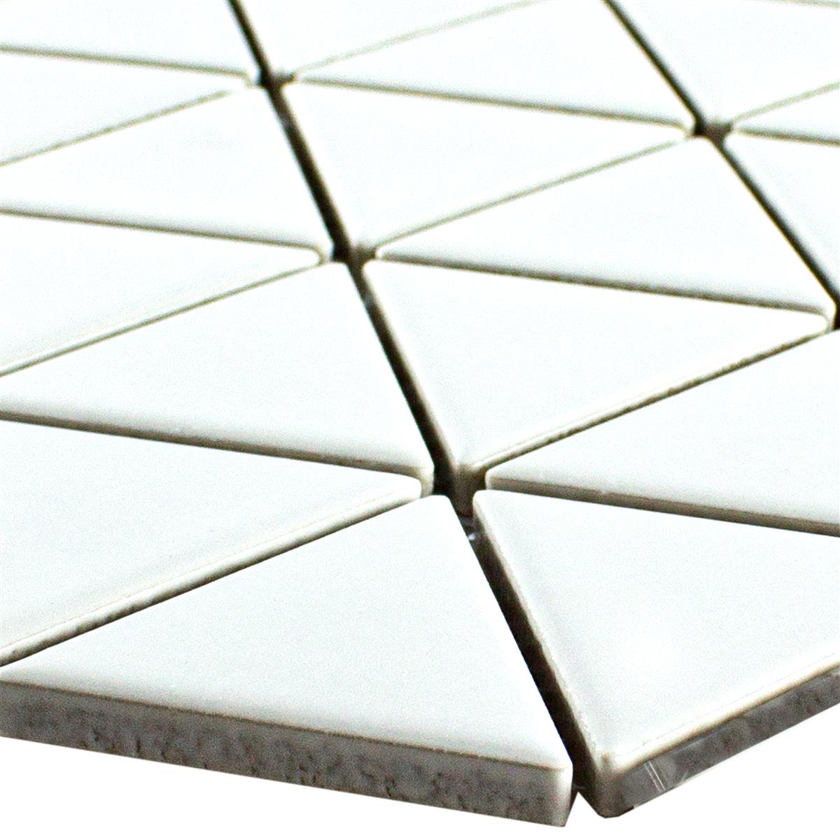 Ceramic Mosaic Tiles Arvada Triangle Blanc Glossy - Surface: Glossy