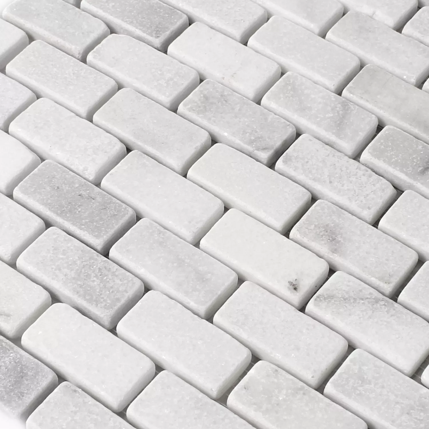 Marble Natural Stone Mosaic Brick Treviso White