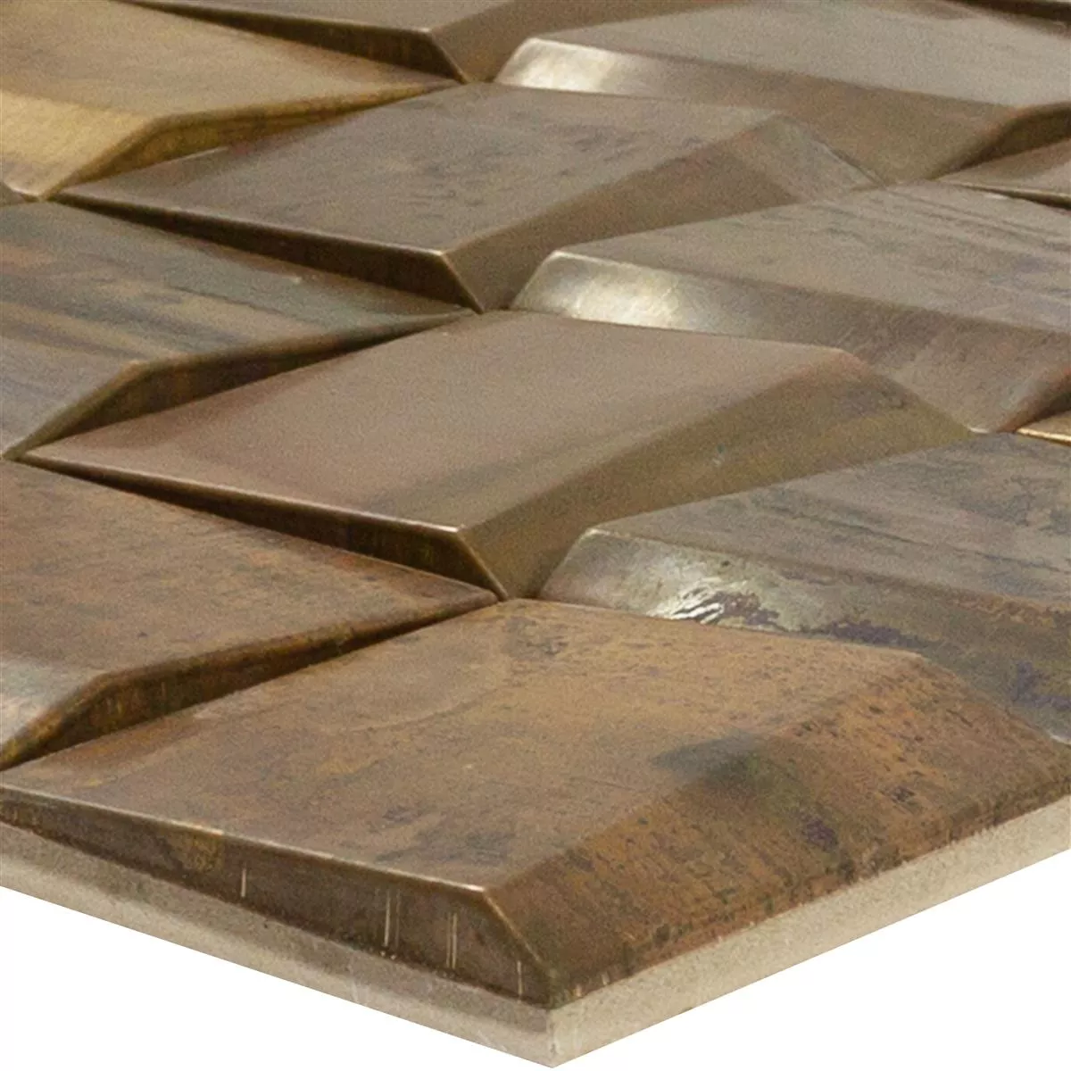 Sample Metal Copper Mosaic Tiles Copperfield 3D 48x48mm