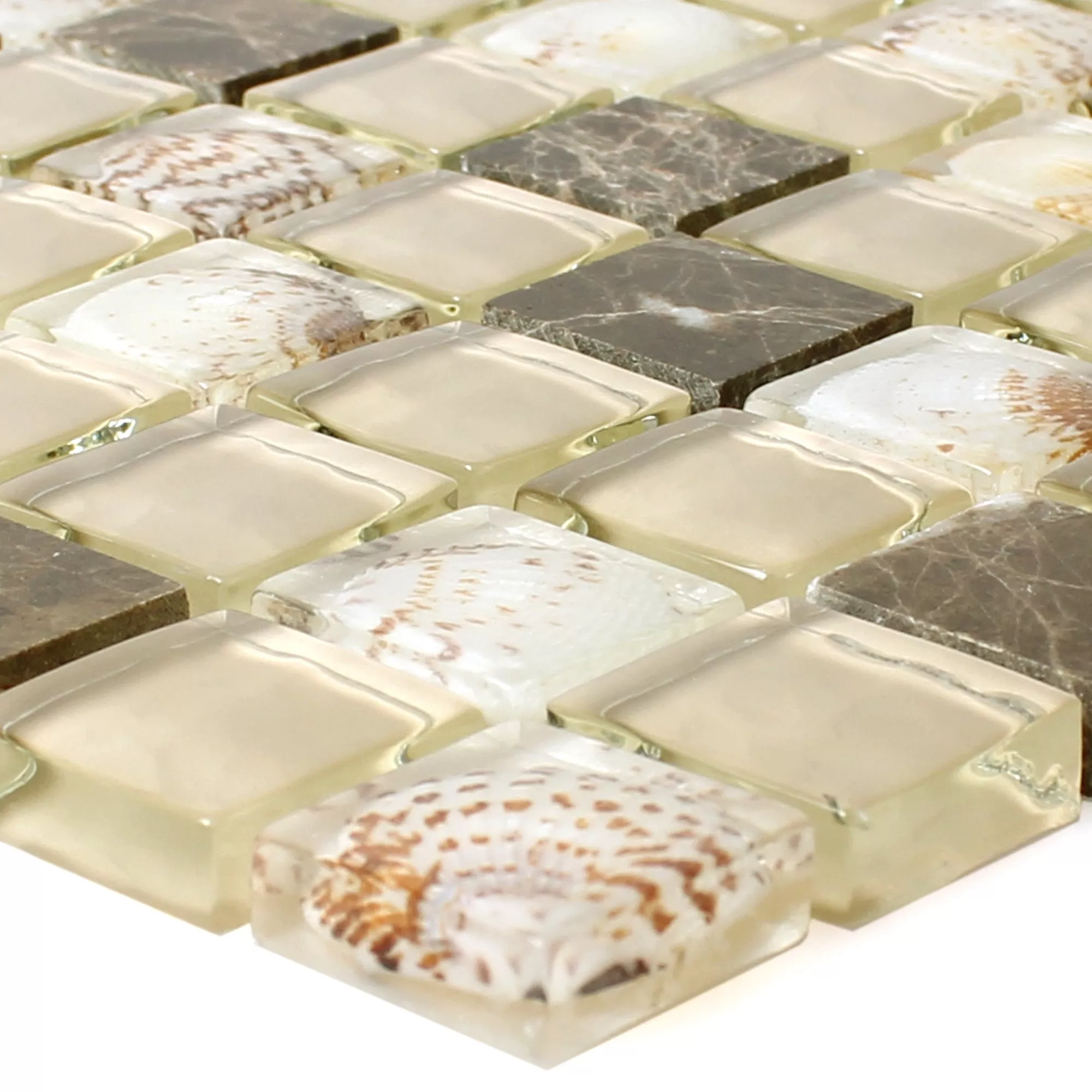 Glass Natural Stone Mosaic Tile Mantra Beige
