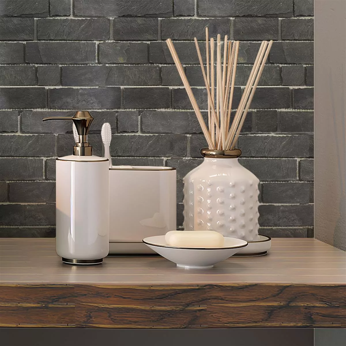 Slate Natural Stone Mosaic Tiles Timberbrook Anthracite