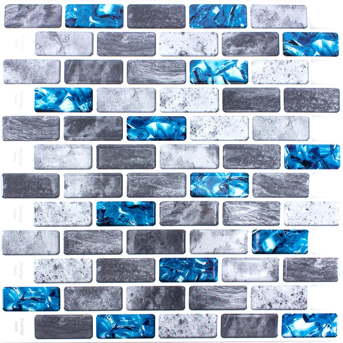 Vinyl Mosaic Tiles Belleza Blue Grey Self Adhesive