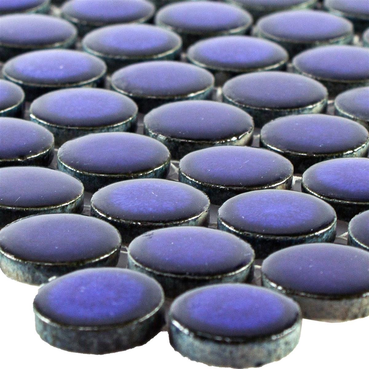 Ceramic mosaic button tiles