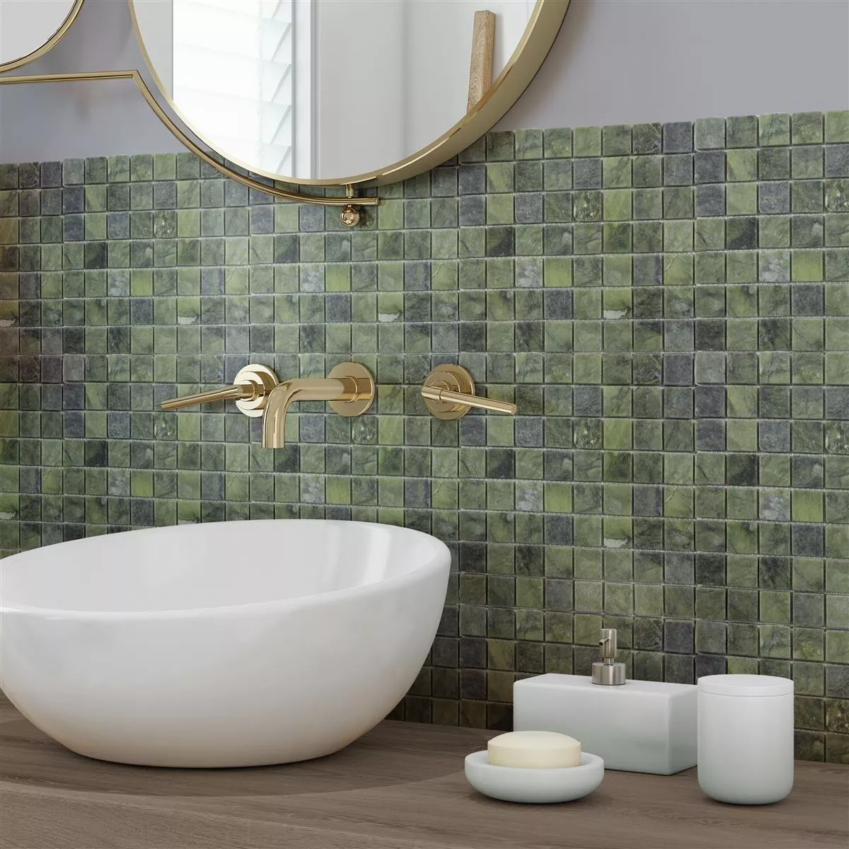 Marble Natural Stone Mosaic Tiles Valendria Verde Green