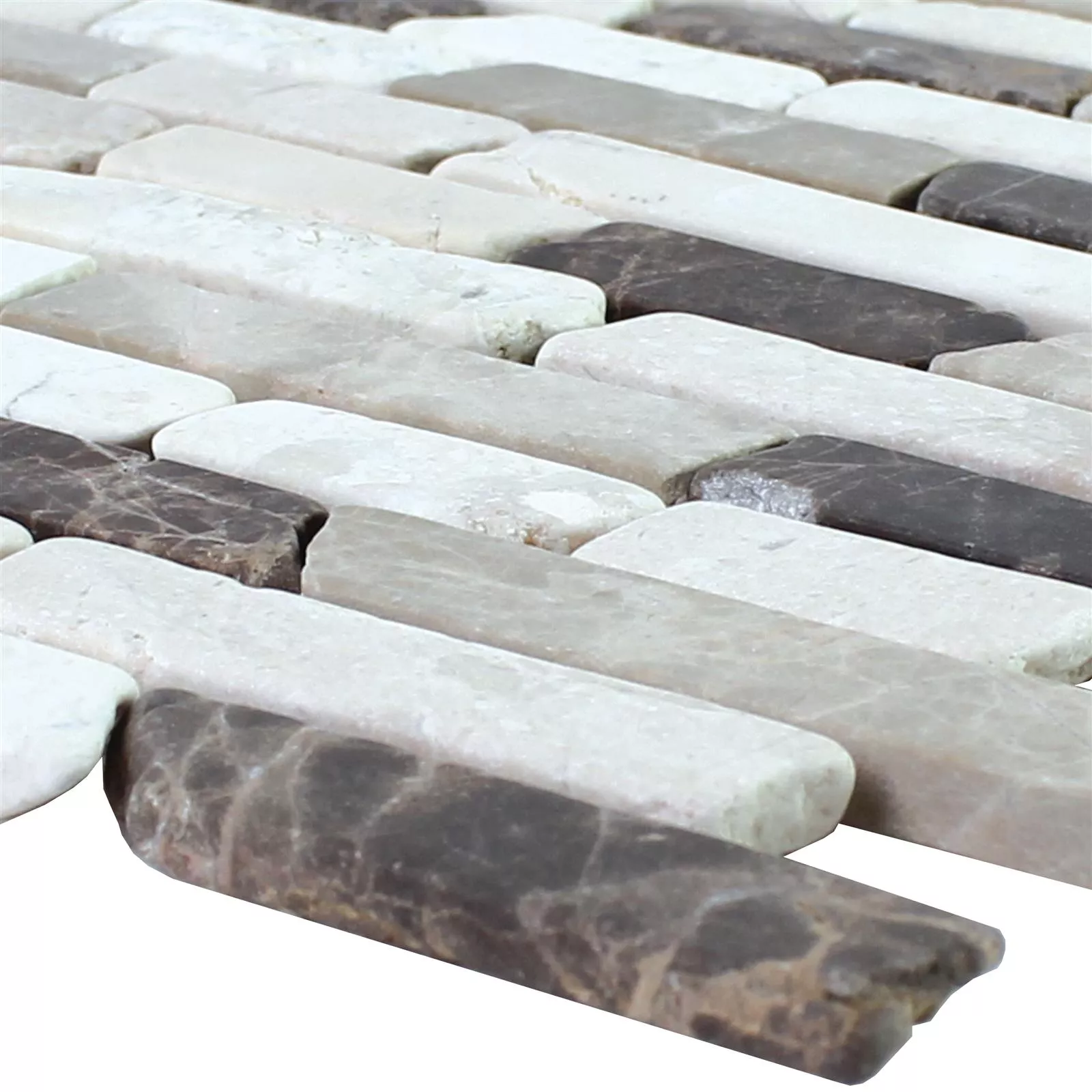 Marble Natural Stone Mosaic Tiles Rocky Brown Beige