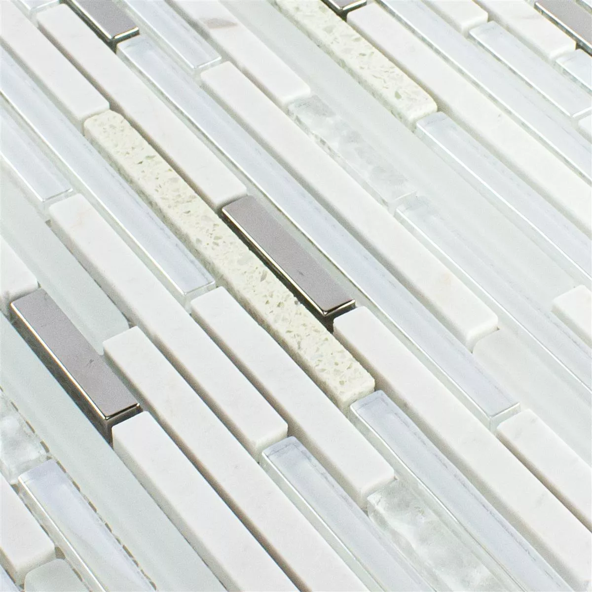 Glass Natural Stone Artificial Mosaic Liberia Blanc