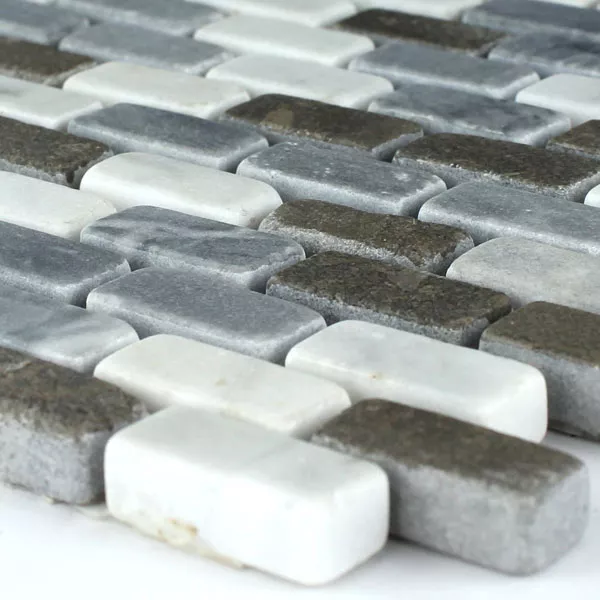 Natural StoneMosaic Tiles Brick Azul Bardiglio Carrara