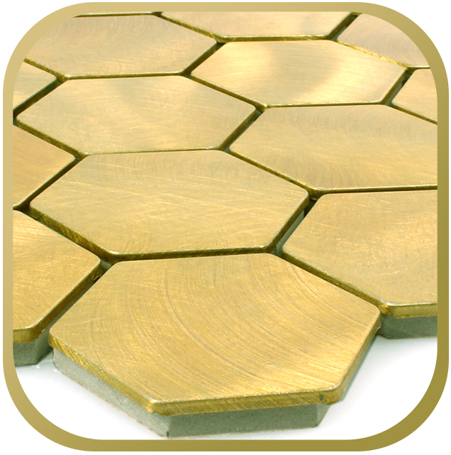 Mosaic Tiles Glass Natural Stone Piroshka Gold - Color: Gold