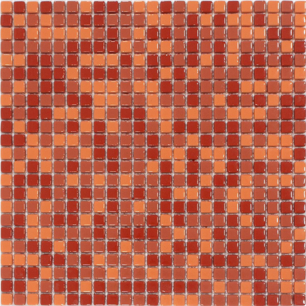 Sample Glass Mosaic Tiles Delight Red-Orange Mix