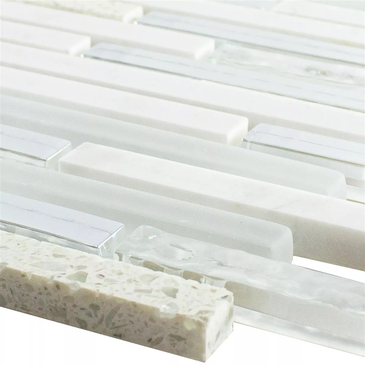 Glass Natural Stone Artificial Mosaic Liberia Blanc